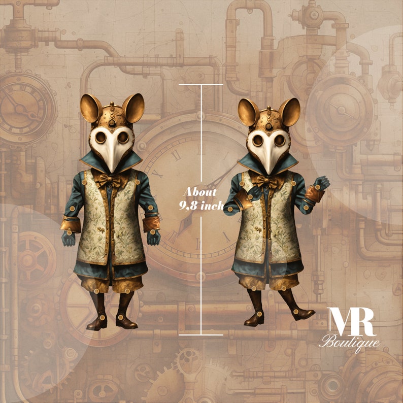 Steampunk Rat Paper Doll, DIY Movable Mr. Ratsy, Crafty Mechanical ...
