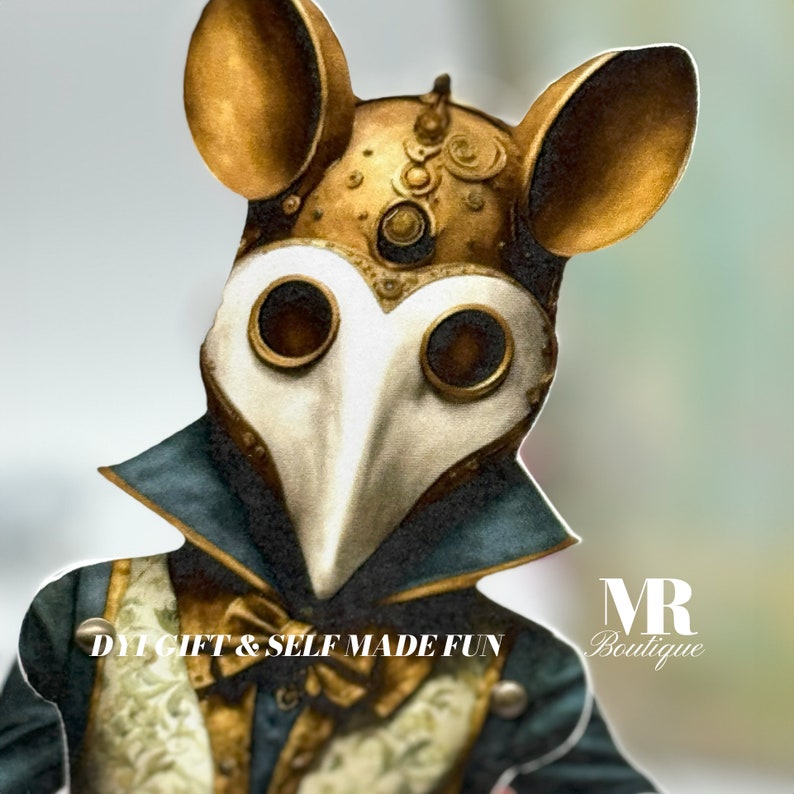 Steampunk Rat Paper Doll, DIY Movable Mr. Ratsy, Crafty Mechanical ...