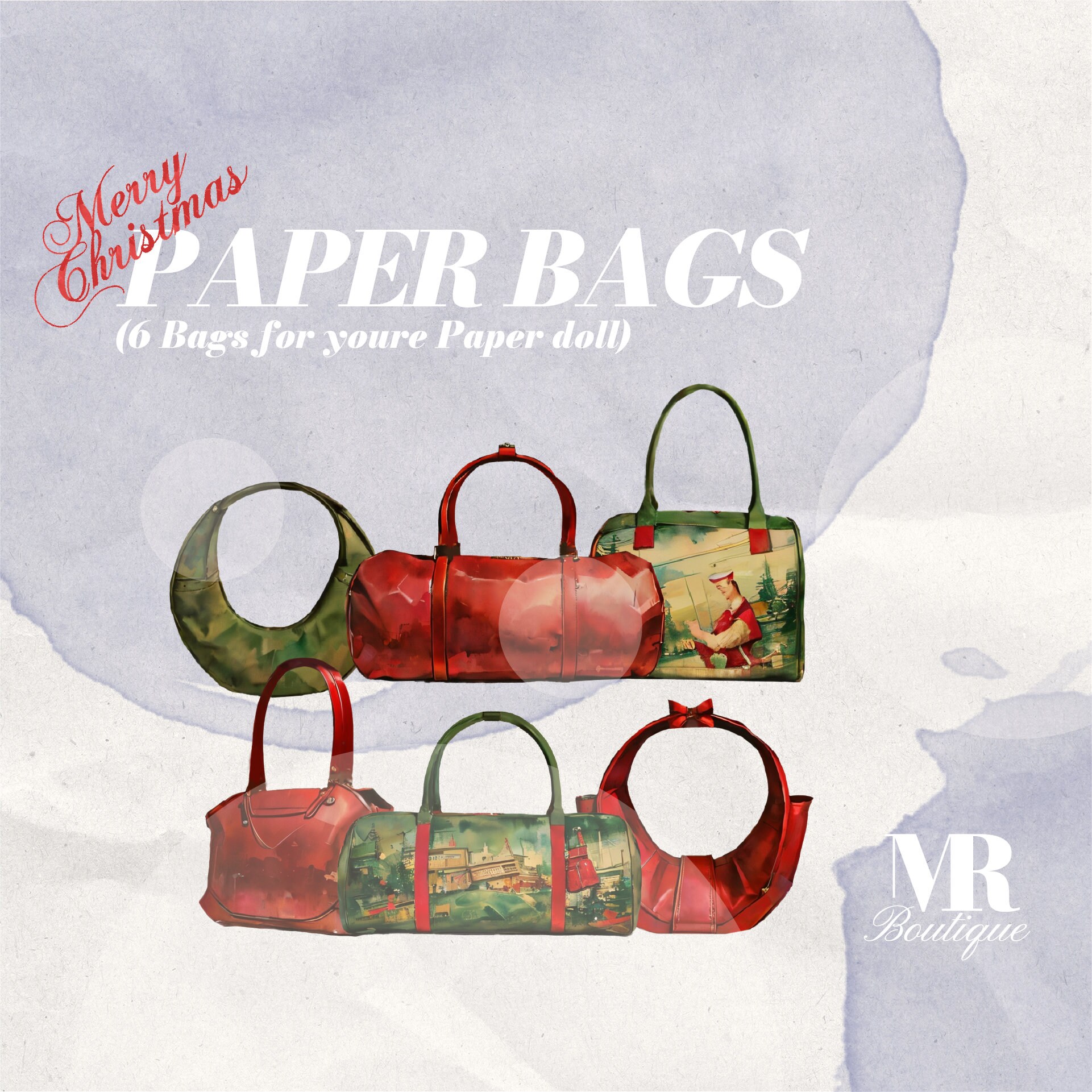 Printable Vintage Paper Bags Set Thursday: Unique Designs for - Etsy