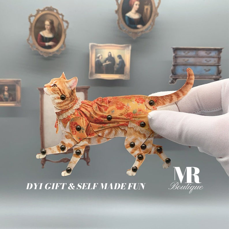 Movable Cat Paper Doll: Double-sided DIY Kit (digital Download) - Etsy