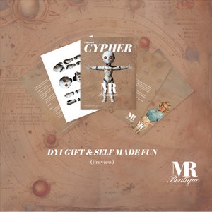 CYPHER Articulated Paper Doll, DIY Robotic Craft Kit, Printable Space ...