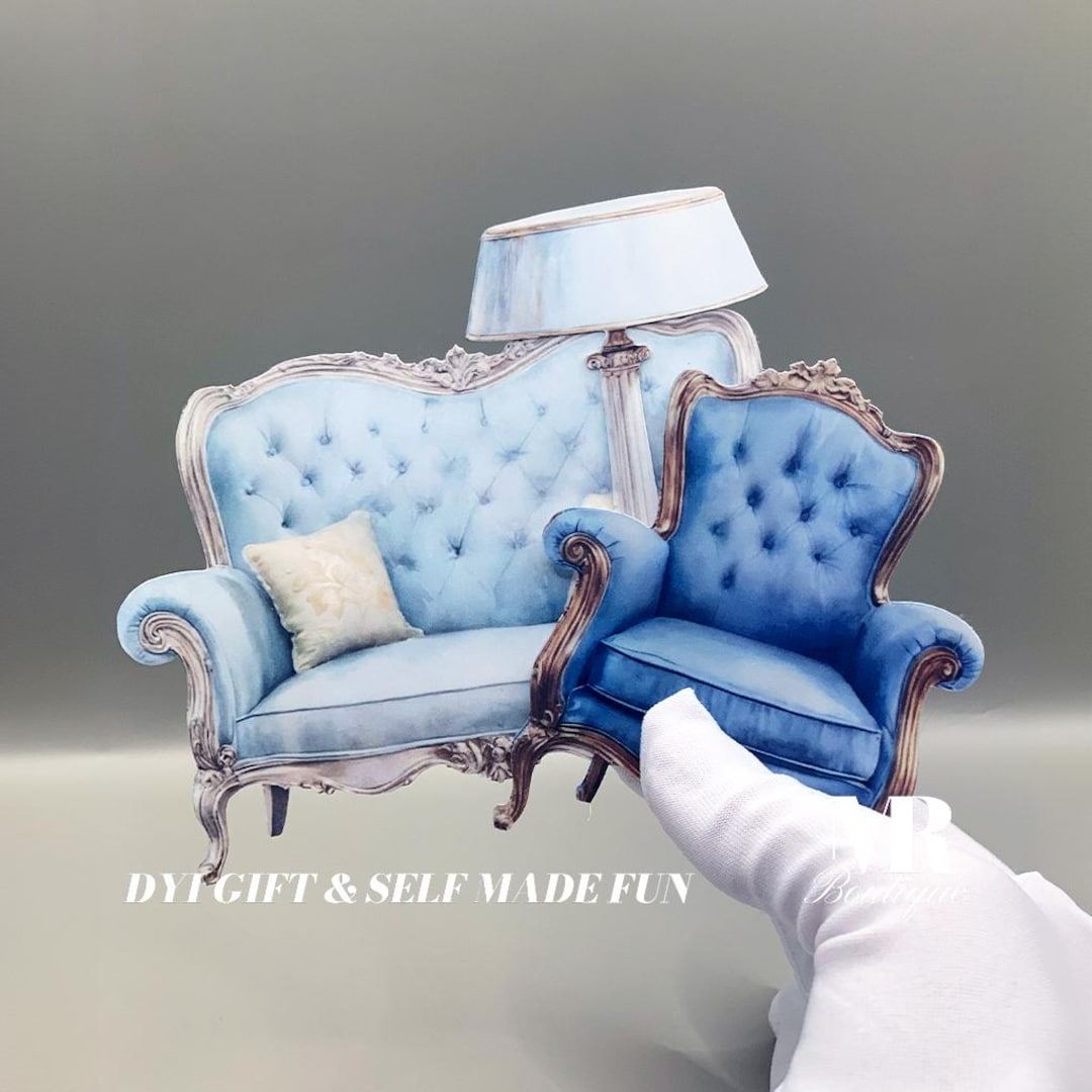 Baroque Lounge Miniature Furniture Set - Elegant DIY Paper Cutouts - Etsy