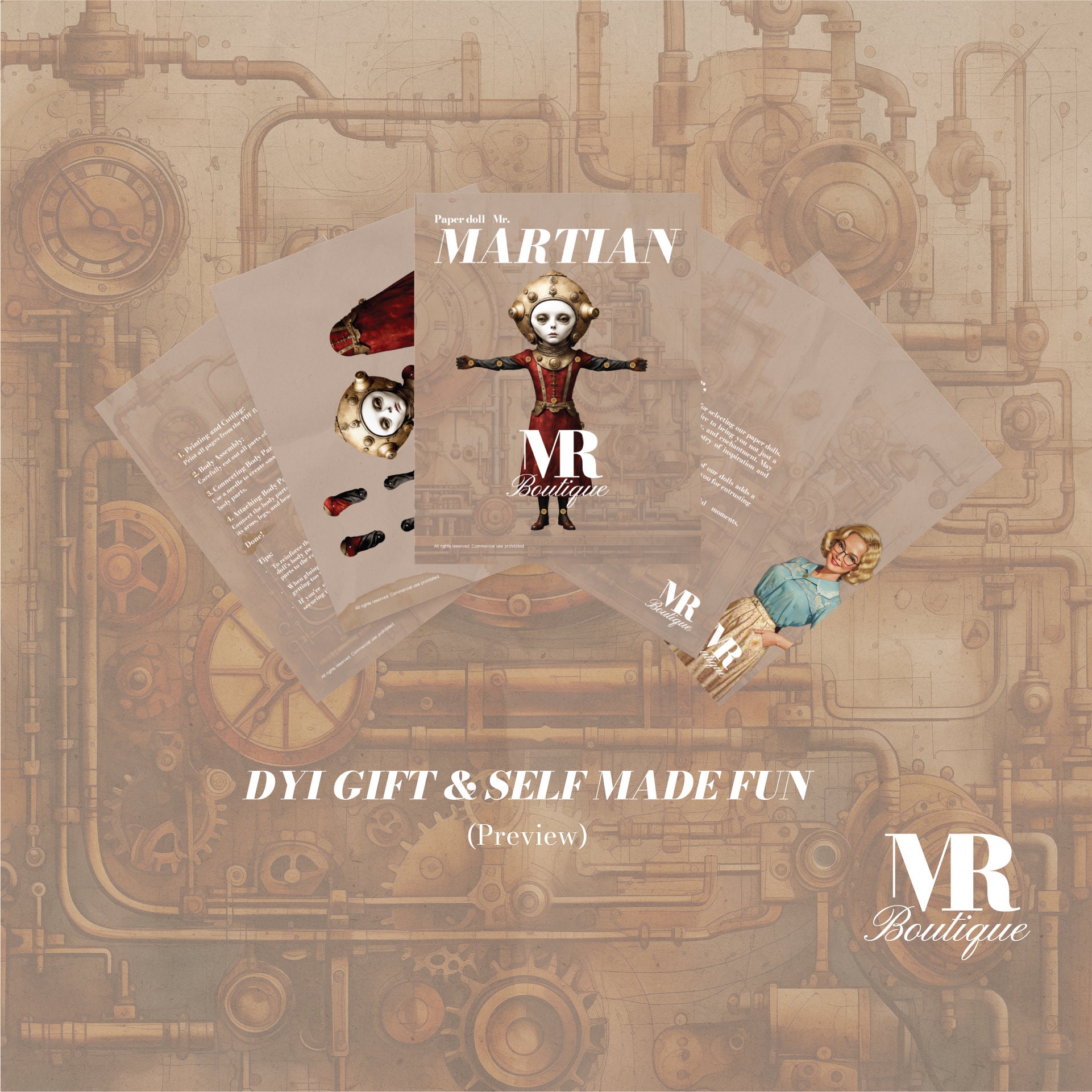 Mr. Martian: the Red Planet Explorer an Articulated Steampunk Paper ...