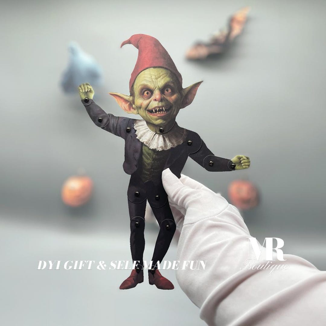 Movable Goblin Paper Doll: Frightful Fizzle DIY Craft Kit (digital ...