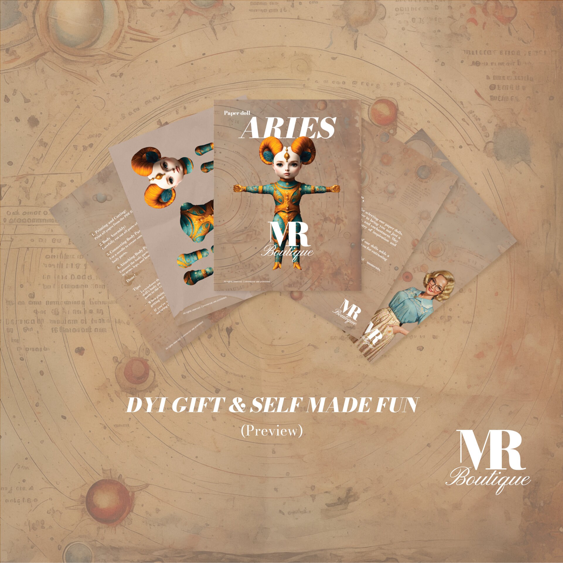 Aries Zodiac Articulated Paper Doll Creative Scrapbooking, Altered Art ...