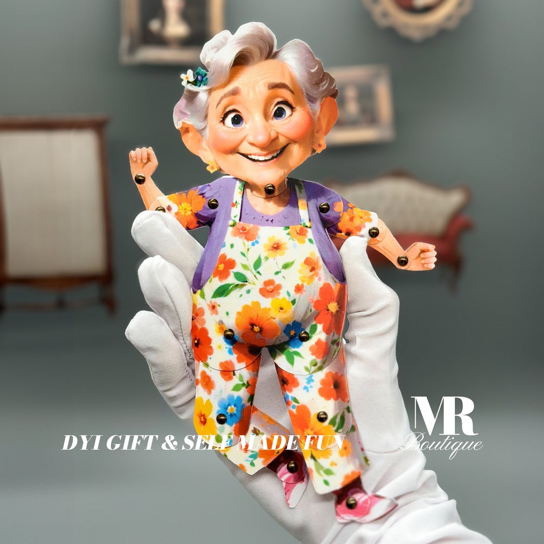 Floral Grandma Paper Doll: Articulated DIY Craft Kit (digital Download ...