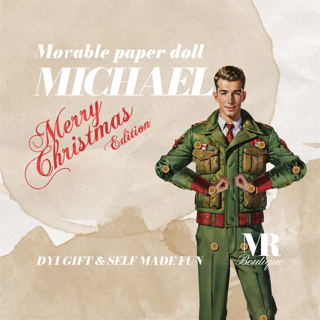 Movable Vintage Paper Doll MICHAEL DIY Printable Doll PDF - Etsy