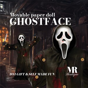 Ghostface Movable Paper Doll DIY Horror Movie Craft Kit Scary Slasher ...
