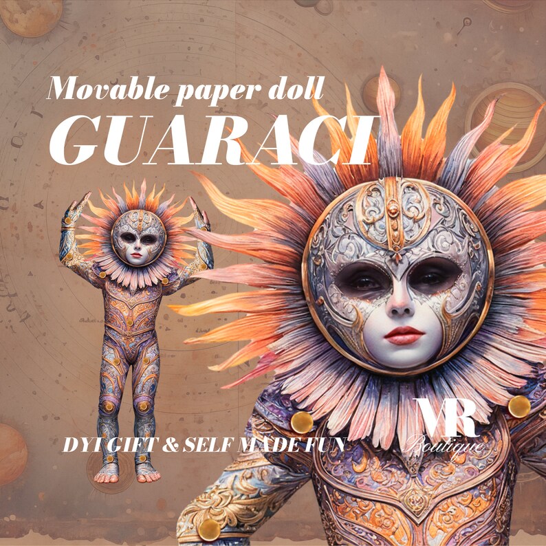Guaraci Sun Paper Doll: DIY Steampunk Articulated Toy (digital Download ...