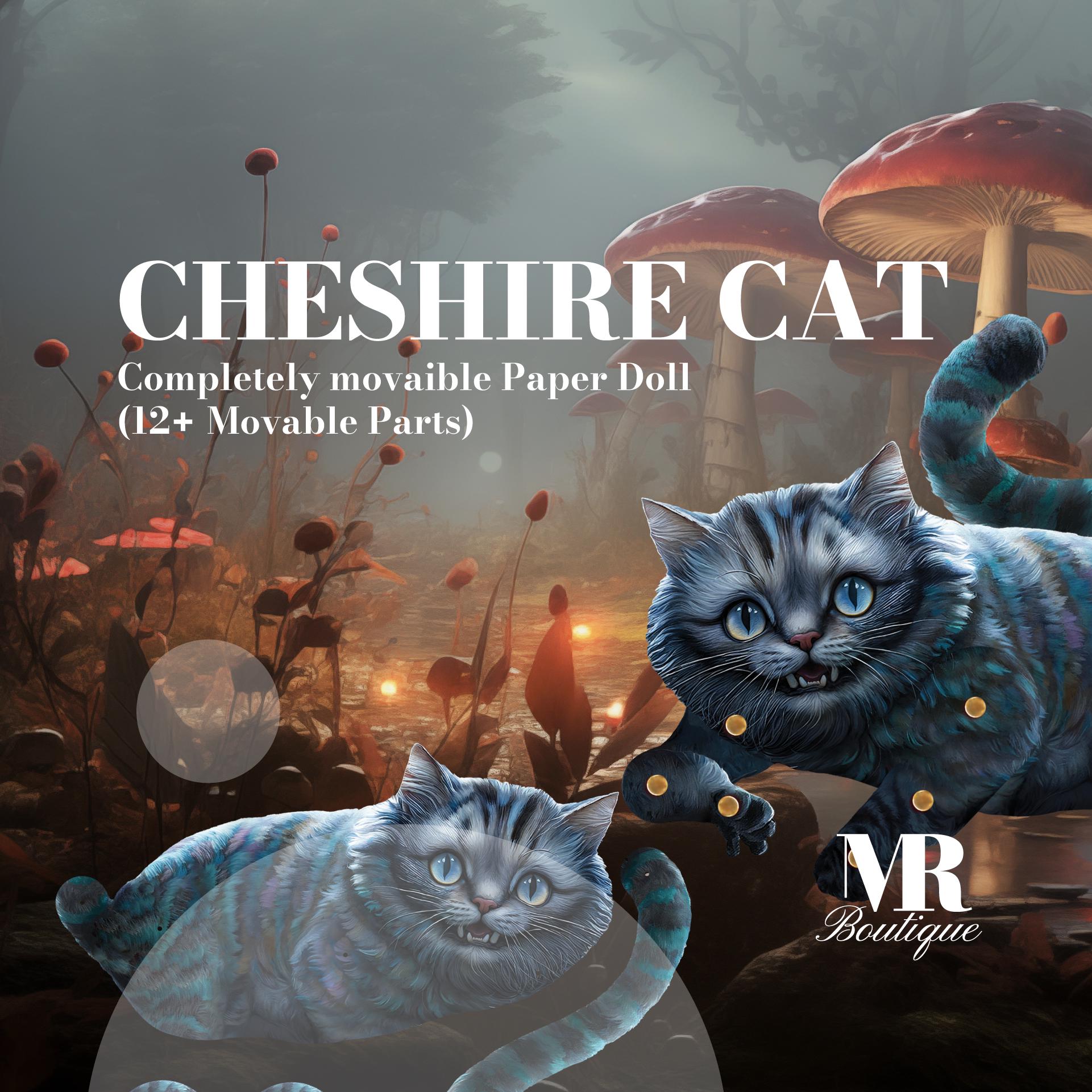 Cheshire Cat Movable Paper Doll DIY Kit: Alice in Wonderland (digital ...