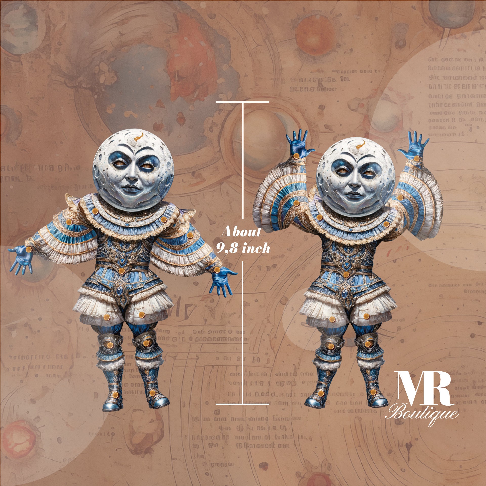Moon-man Articulated Paper Doll, DIY Celestial Steampunk Toy ...