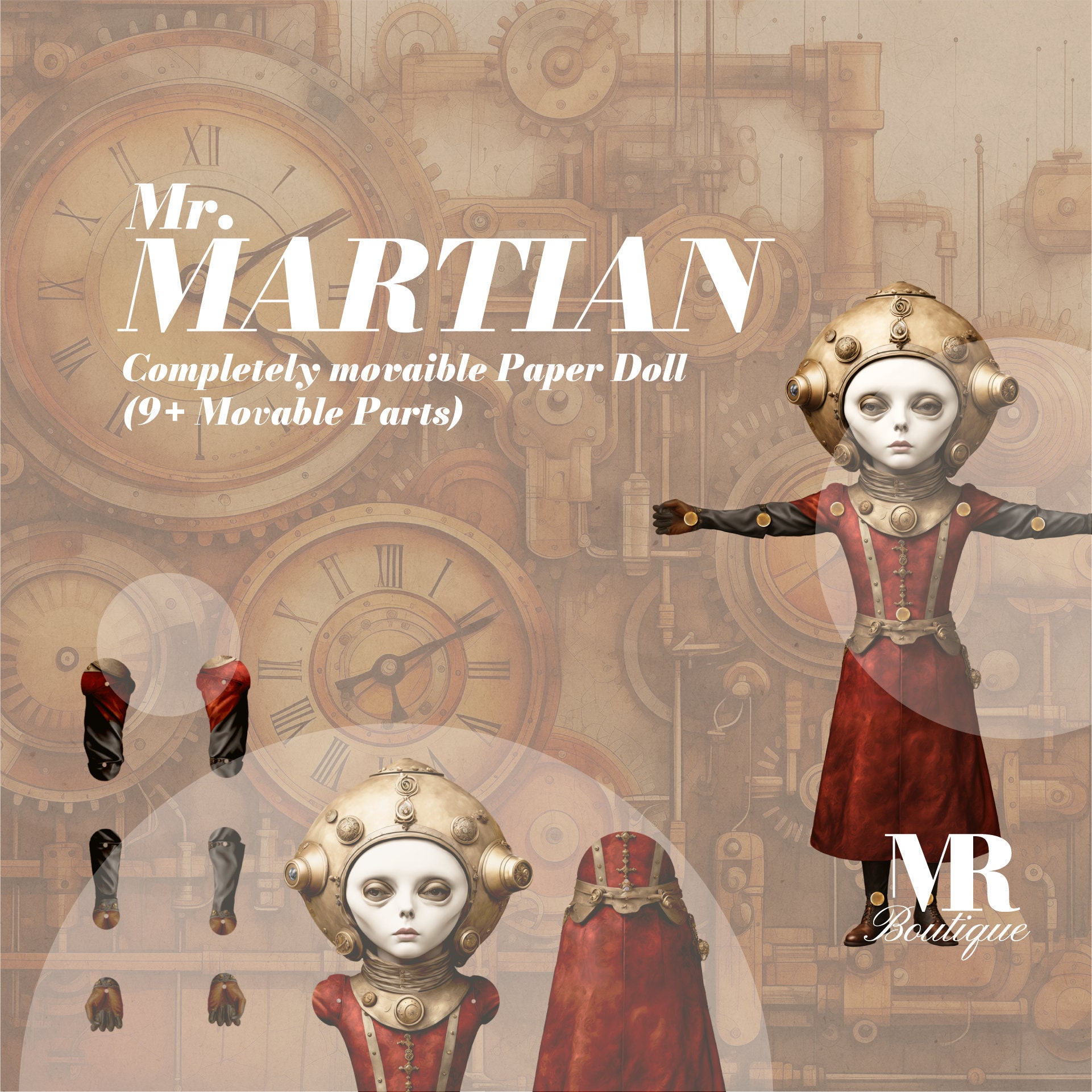 Mr. Martian: the Red Planet Explorer an Articulated Steampunk Paper ...