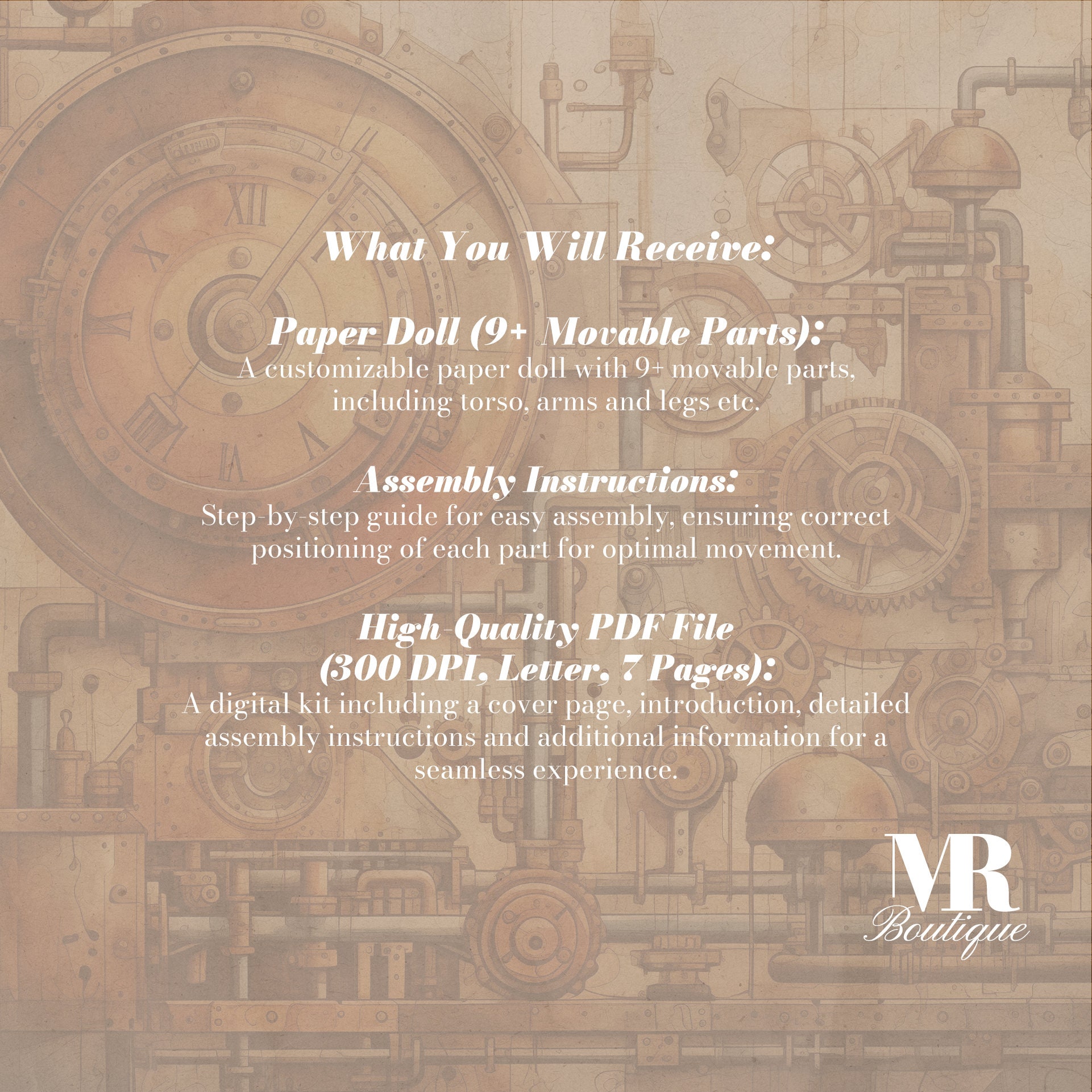 Steampunk Rat Paper Doll: DIY Movable Mr. Ratsy Toy (digital Download ...