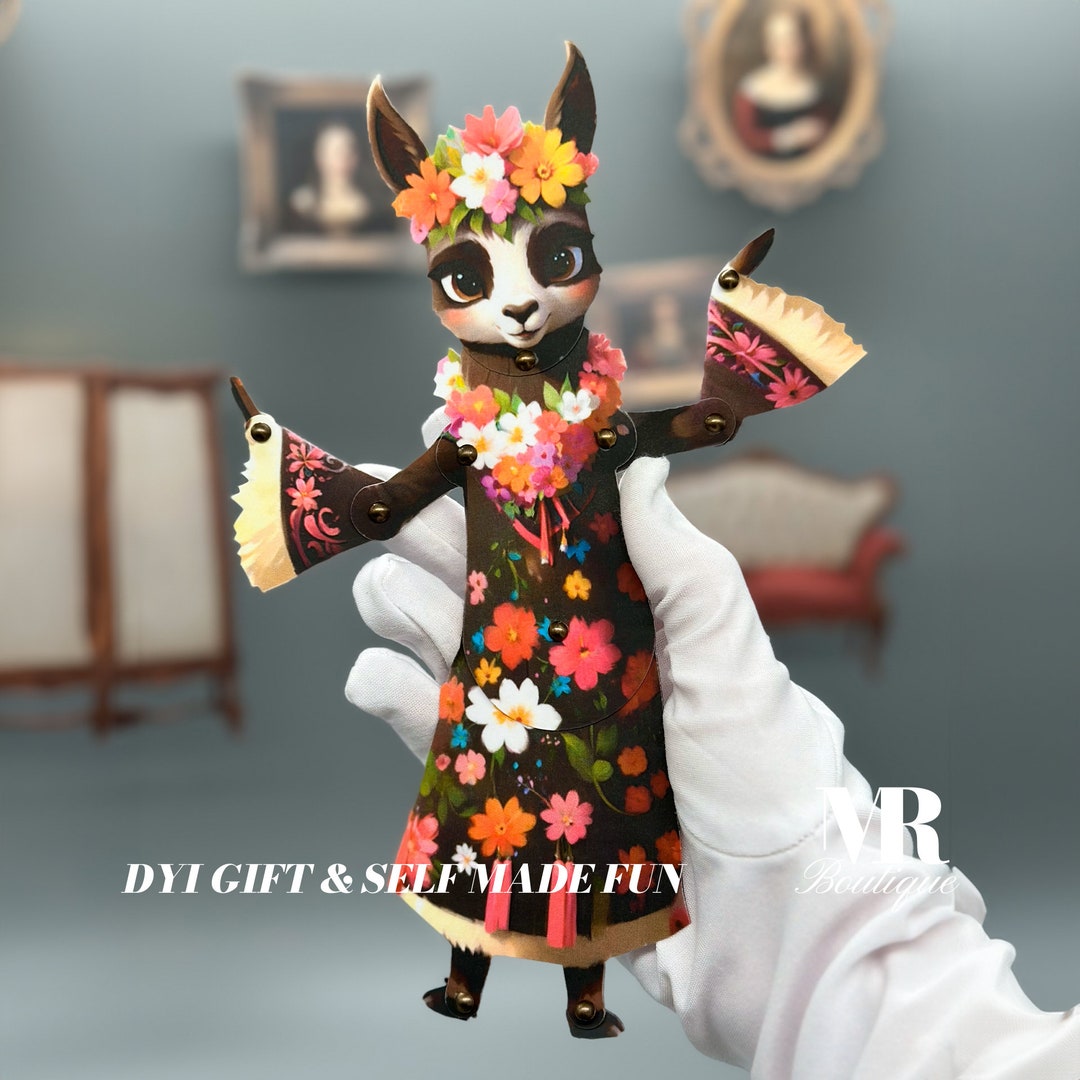 Floral Lama Paper Doll: Articulated Animal Craft Kit (digital Download ...