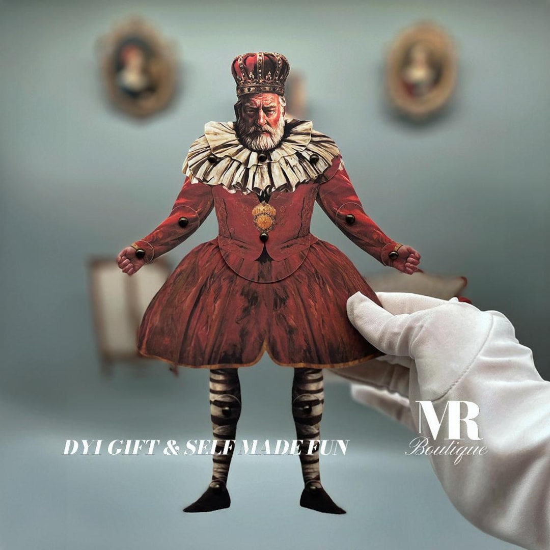 Red King Movable Paper Doll: DIY Royal Character (digital Download) - Etsy