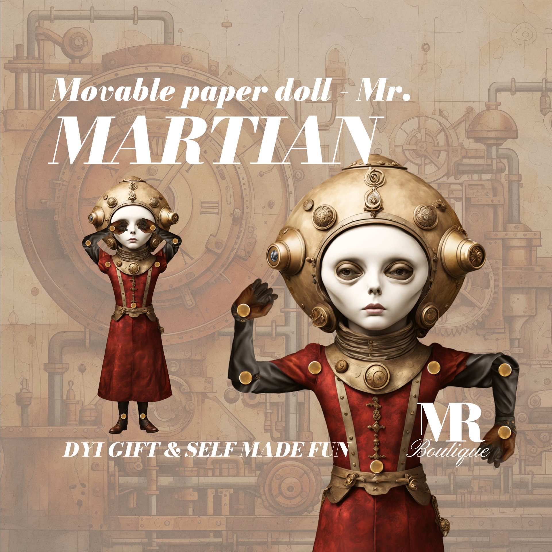 Mr. Martian: the Red Planet Explorer an Articulated Steampunk Paper ...