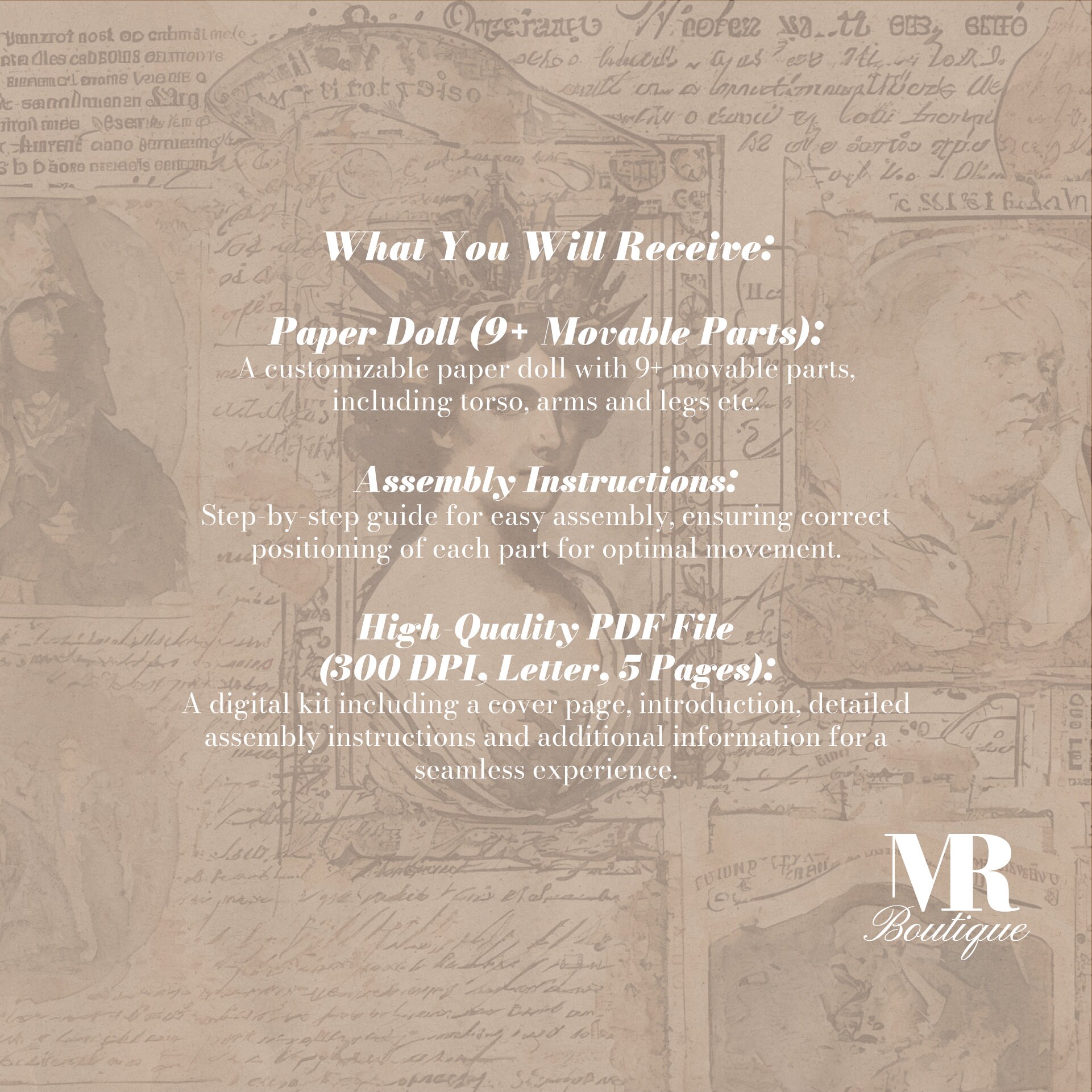 ROCKY Festive Goat Movable Paper Doll Patriotic Craft Movable Americana ...