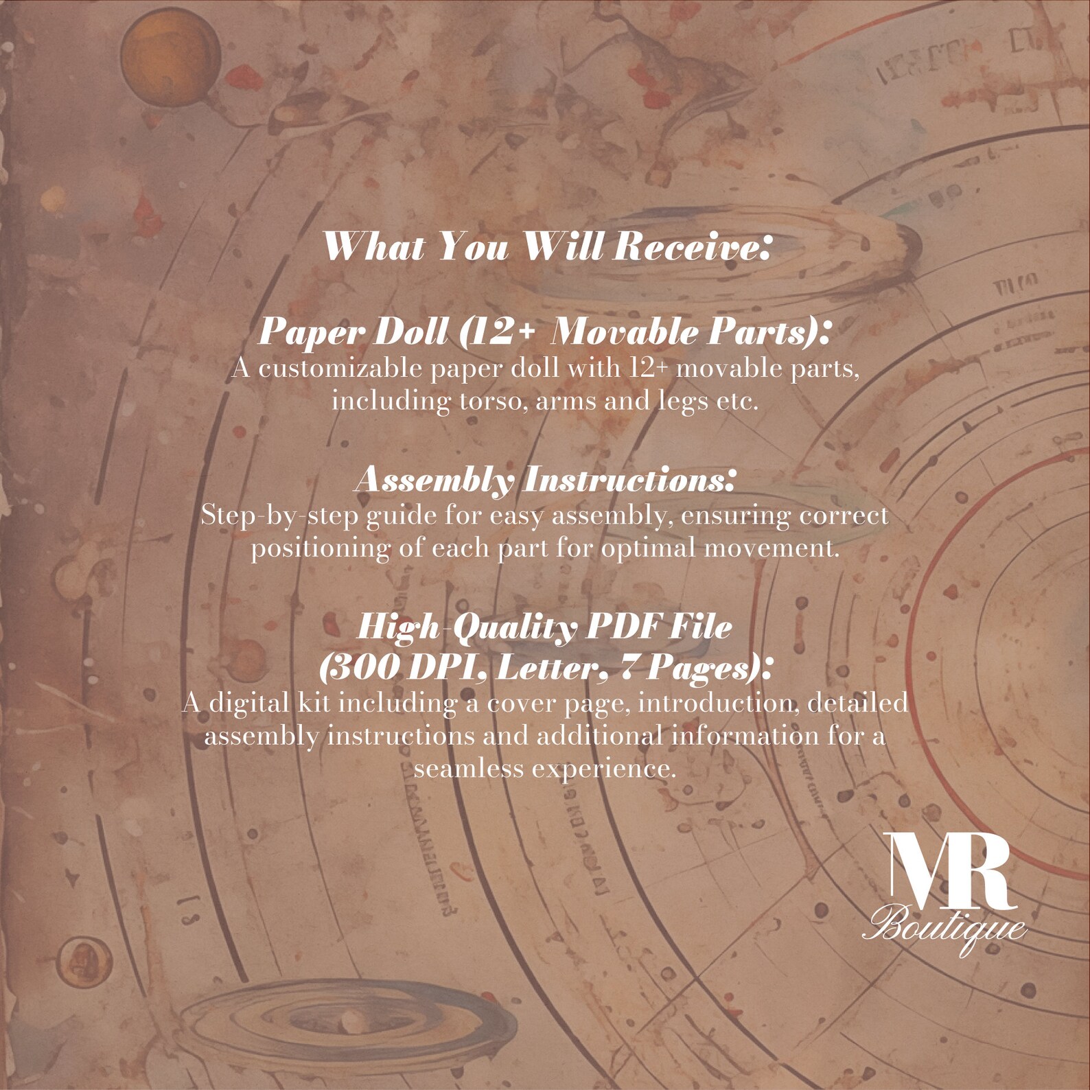 CYPHER Articulated Paper Doll, DIY Robotic Craft Kit, Printable Space ...