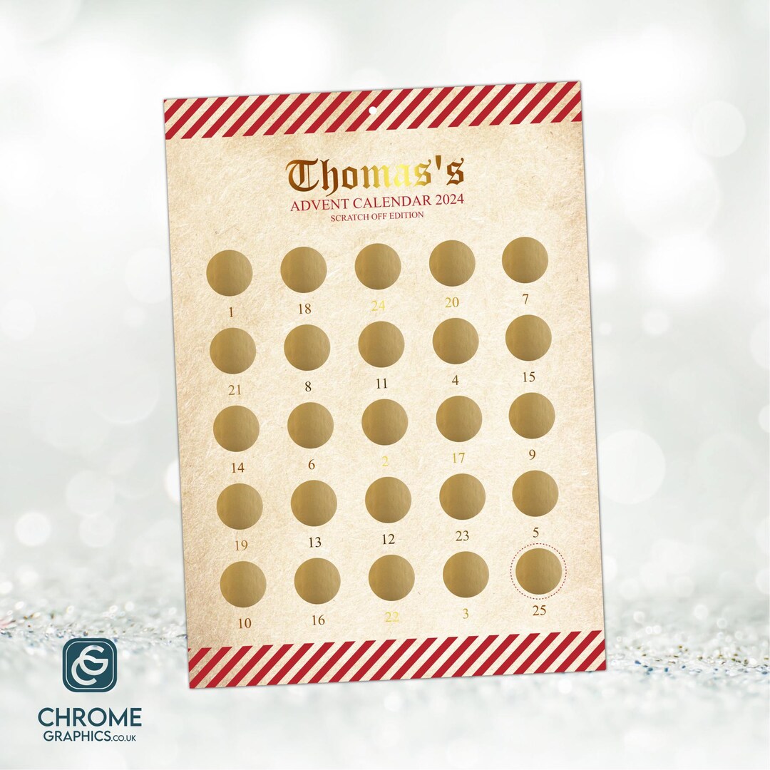 Scratch to Reveal Advent Calendar DIY Advent Calendar Personalaised ...