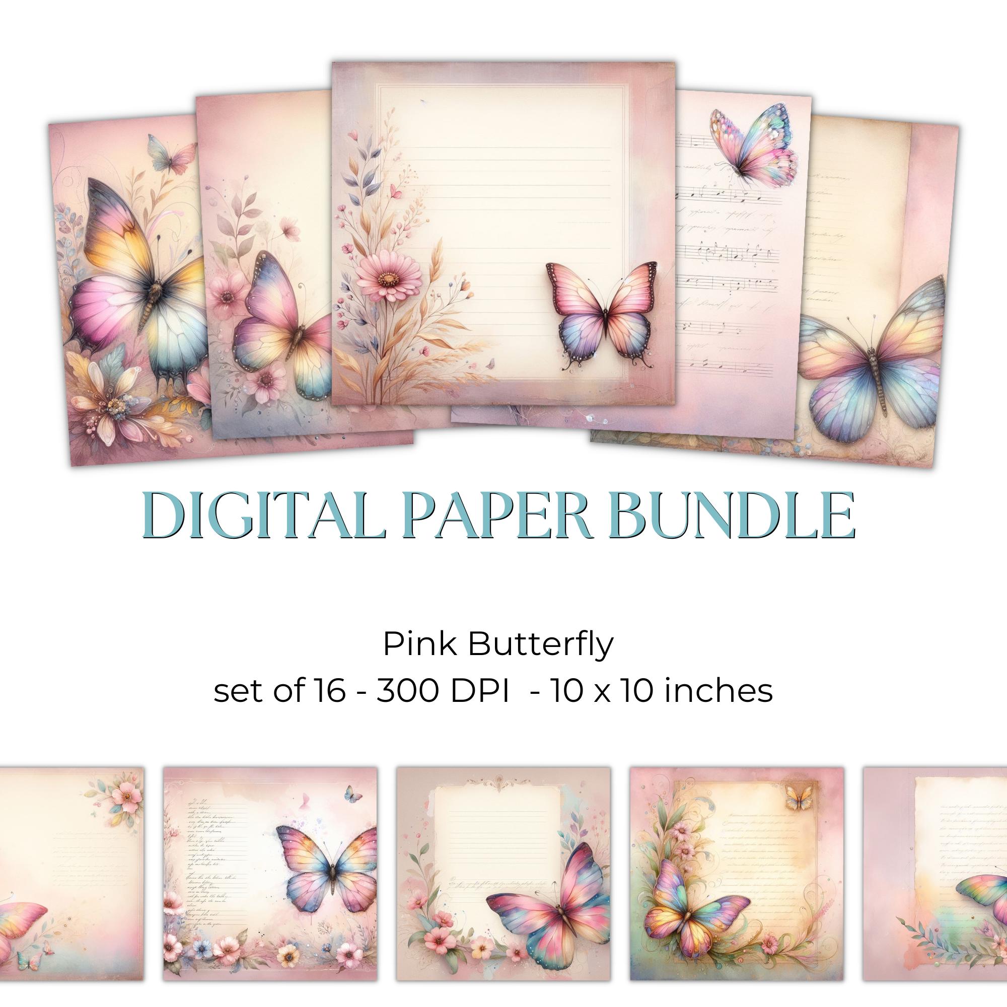 Butterfly Paper Clipart Bundle | Digital Download | Butterfly Paper ...