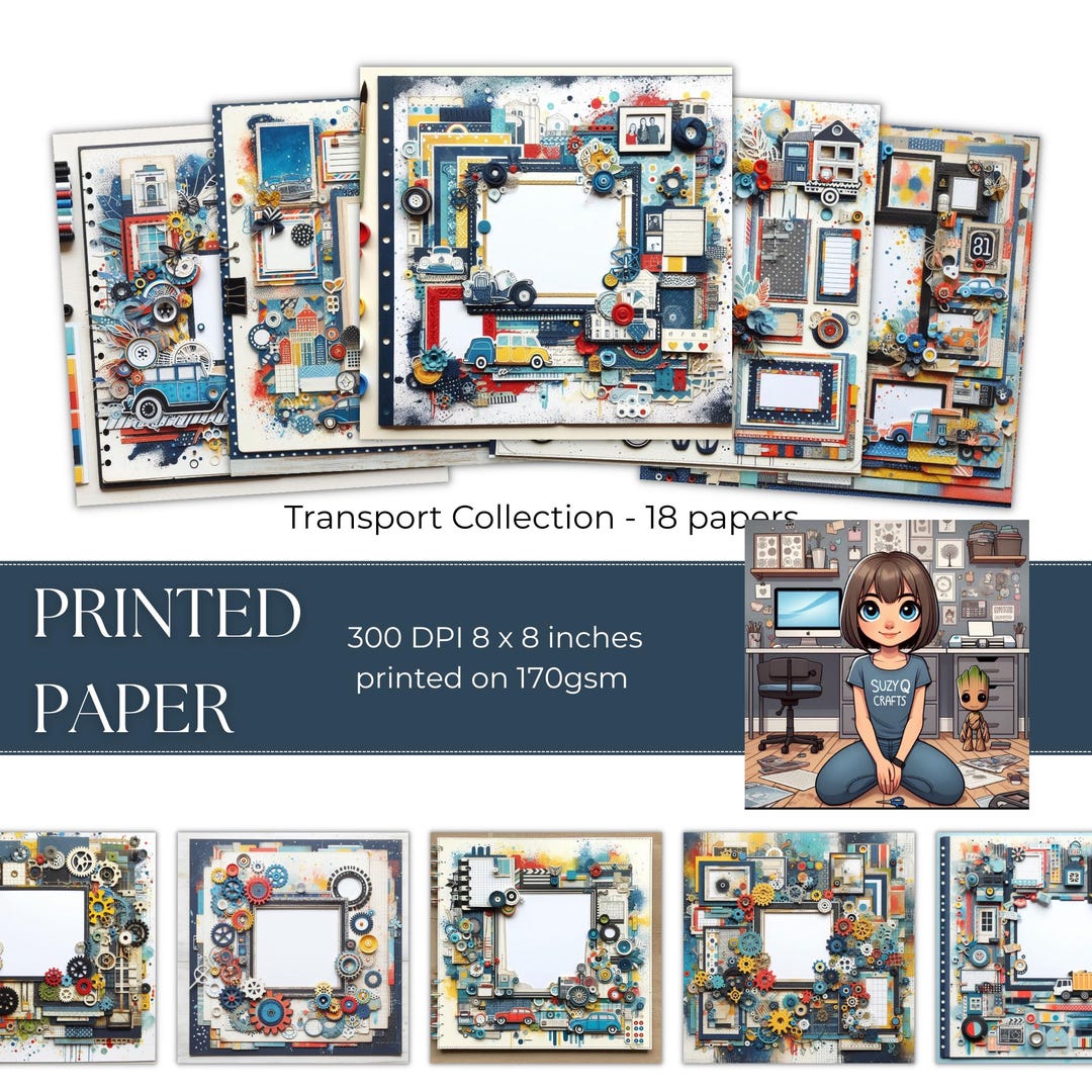 Transport Printable Paper Clipart Bundle | Digital Papers| Vehicle ...
