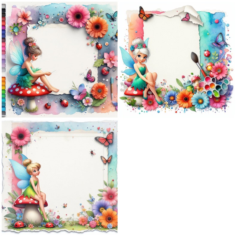 Fairy Scrapbook Paper Clipart Bundle Digital Download Enchanted Clipart ...