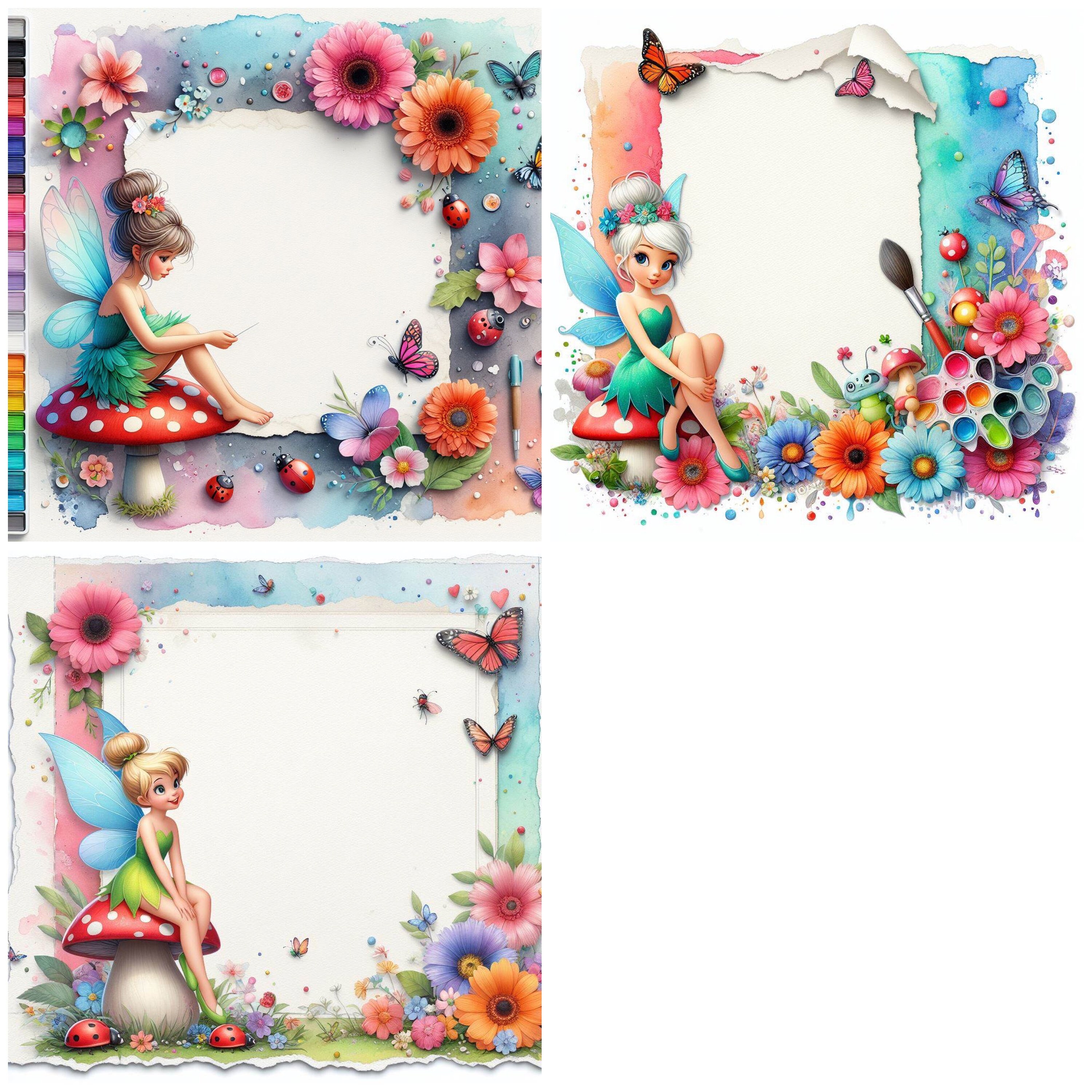 Fairy Scrapbook Paper Clipart Bundle Digital Download Enchanted Clipart ...