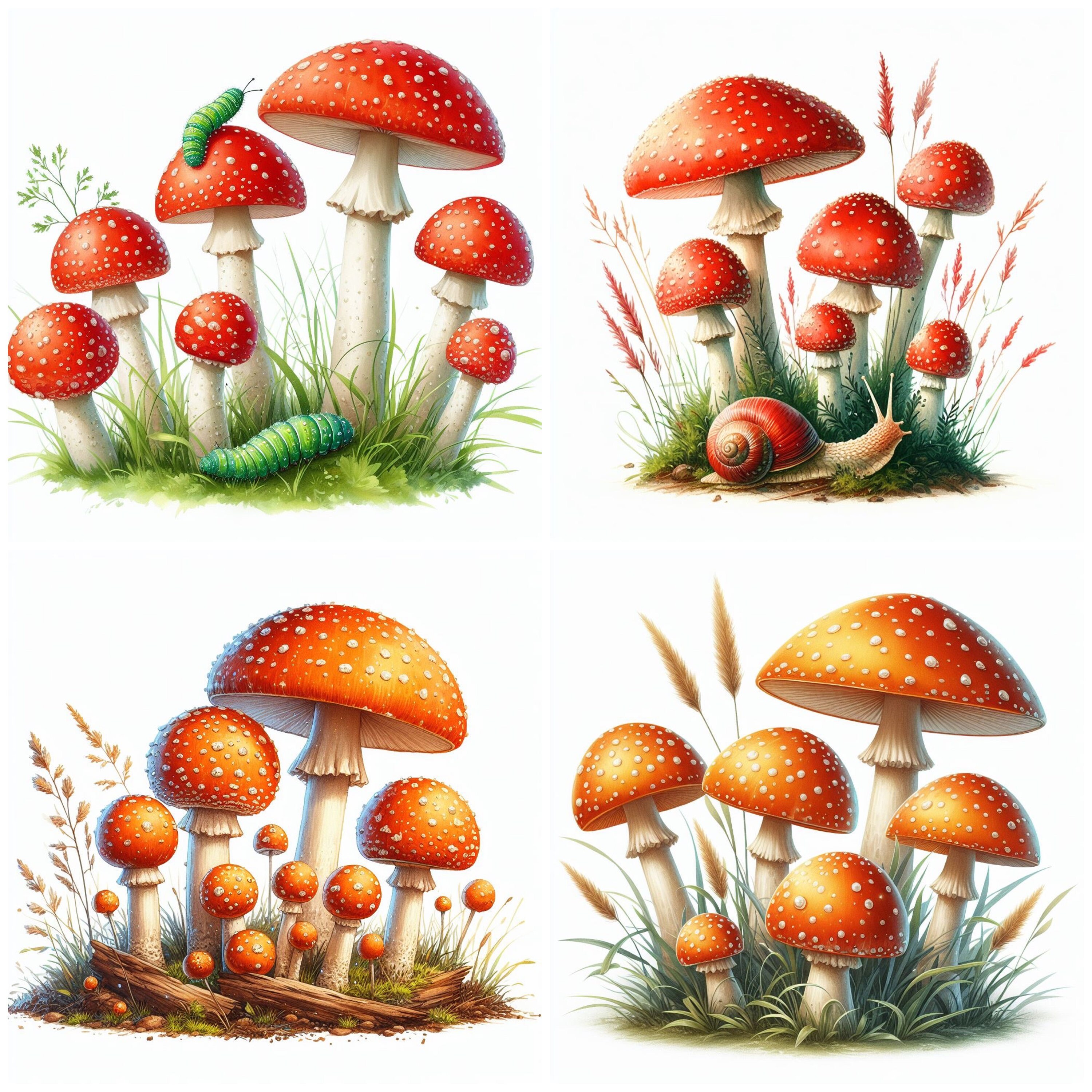 Toadstool Clipart Bundle Png Digital Download Toadstools Png Jpg Png ...