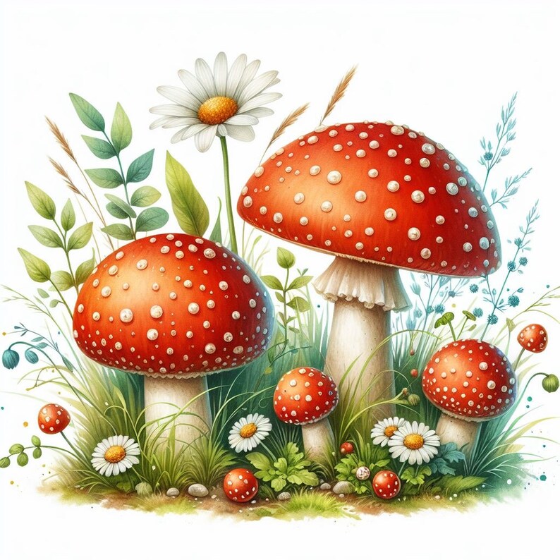 Toadstool Clipart Bundle Png Digital Download Toadstools Png Jpg Png ...