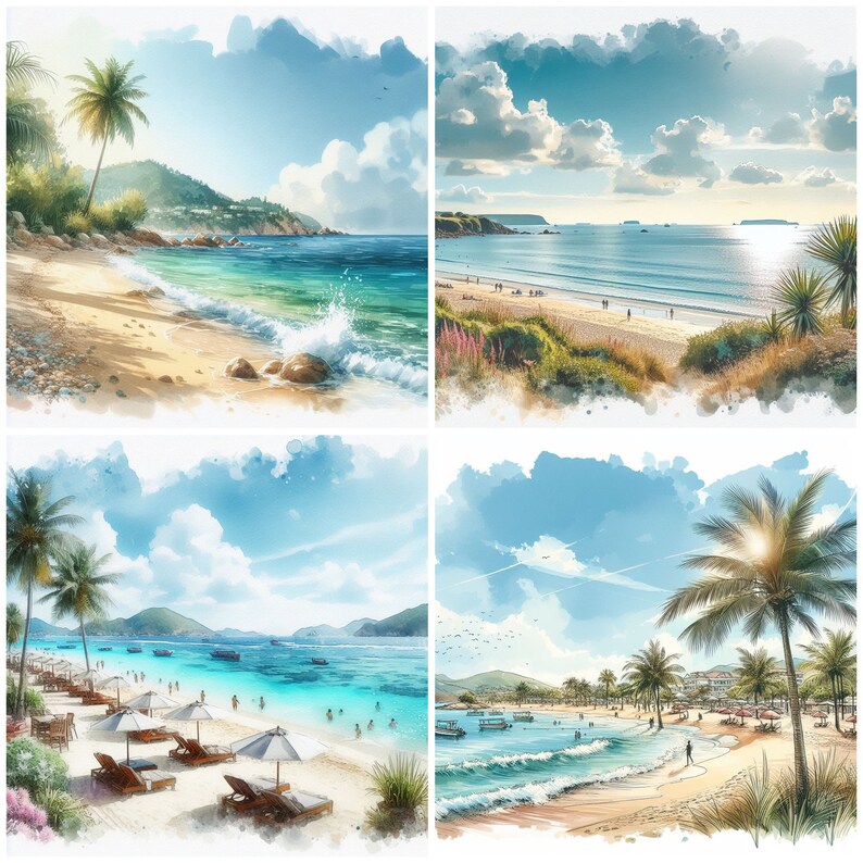 Beach/seaside Scenery Clipart Bundle |digital Download |beach Seaside ...