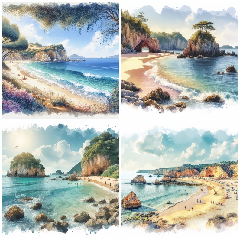 Beach/seaside Scenery Clipart Bundle |digital Download |beach Seaside ...