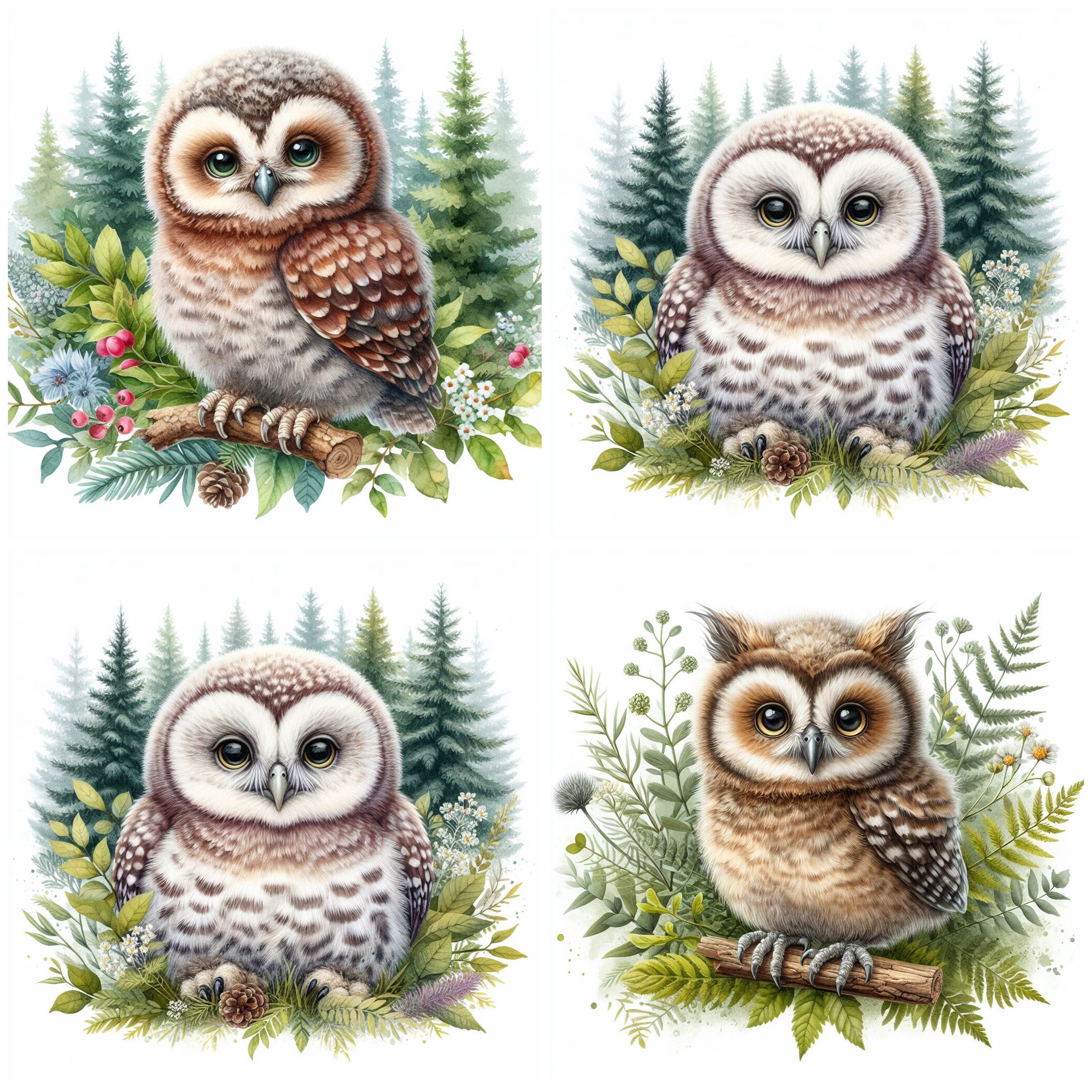 Cute Owl Clipart Bundle Png | Digital Download | Owl Png Jpg | Instant ...