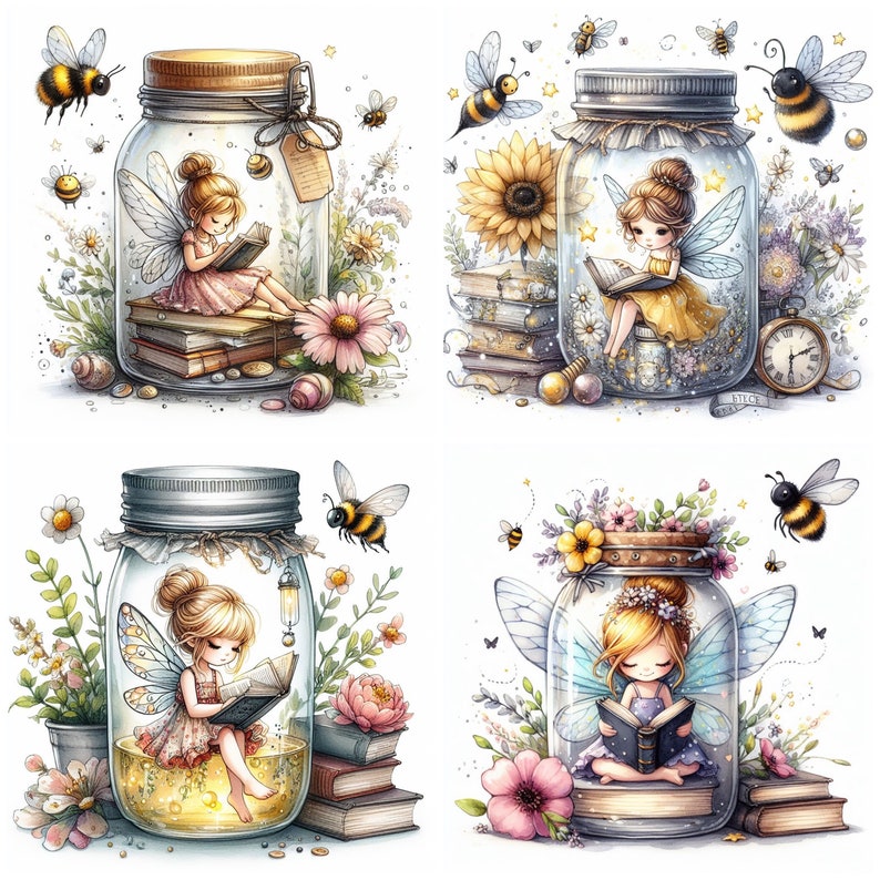 Fairy in a Bottle Clipart Bundle Digital Download Fairy Clipart ...