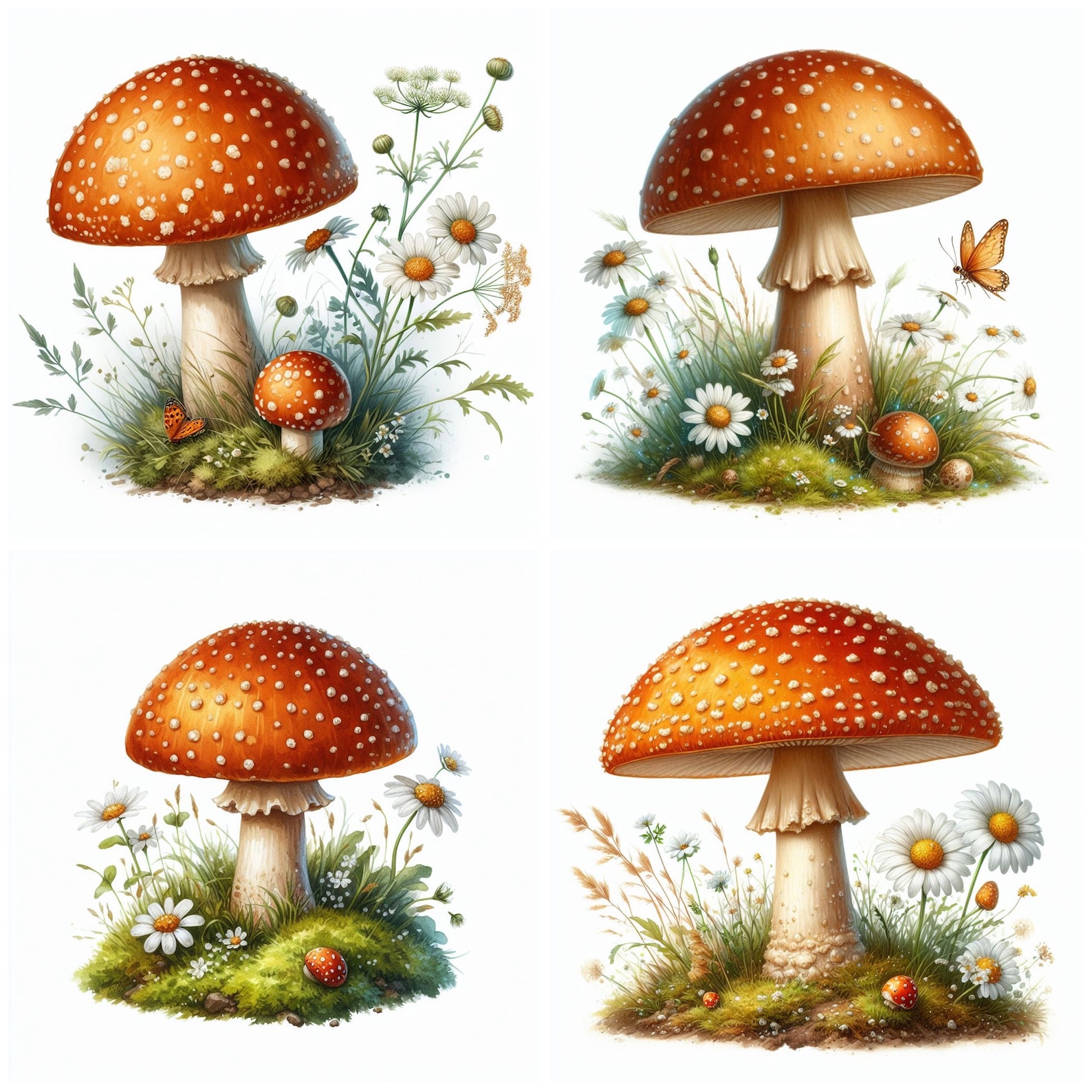 Toadstool Clipart Bundle Png Digital Download Toadstools Png Jpg Png ...