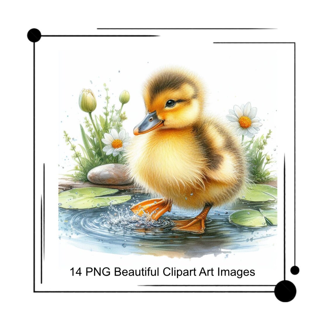 Cute Fluffy Ducklings Clipart Bundle Png | Digital Download | Baby ...