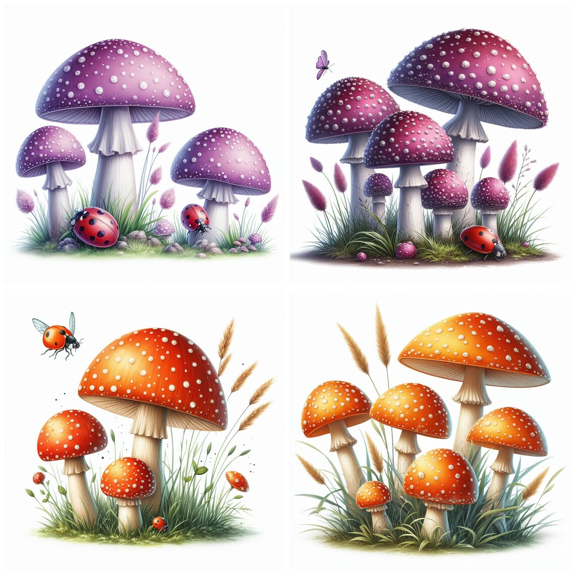 Toadstool Clipart Bundle Png Digital Download Toadstools Png Jpg Png ...