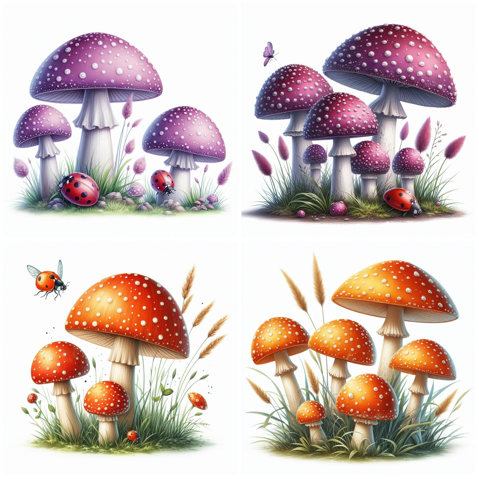 Toadstool Clipart Bundle Png Digital Download Toadstools Png Jpg Png ...