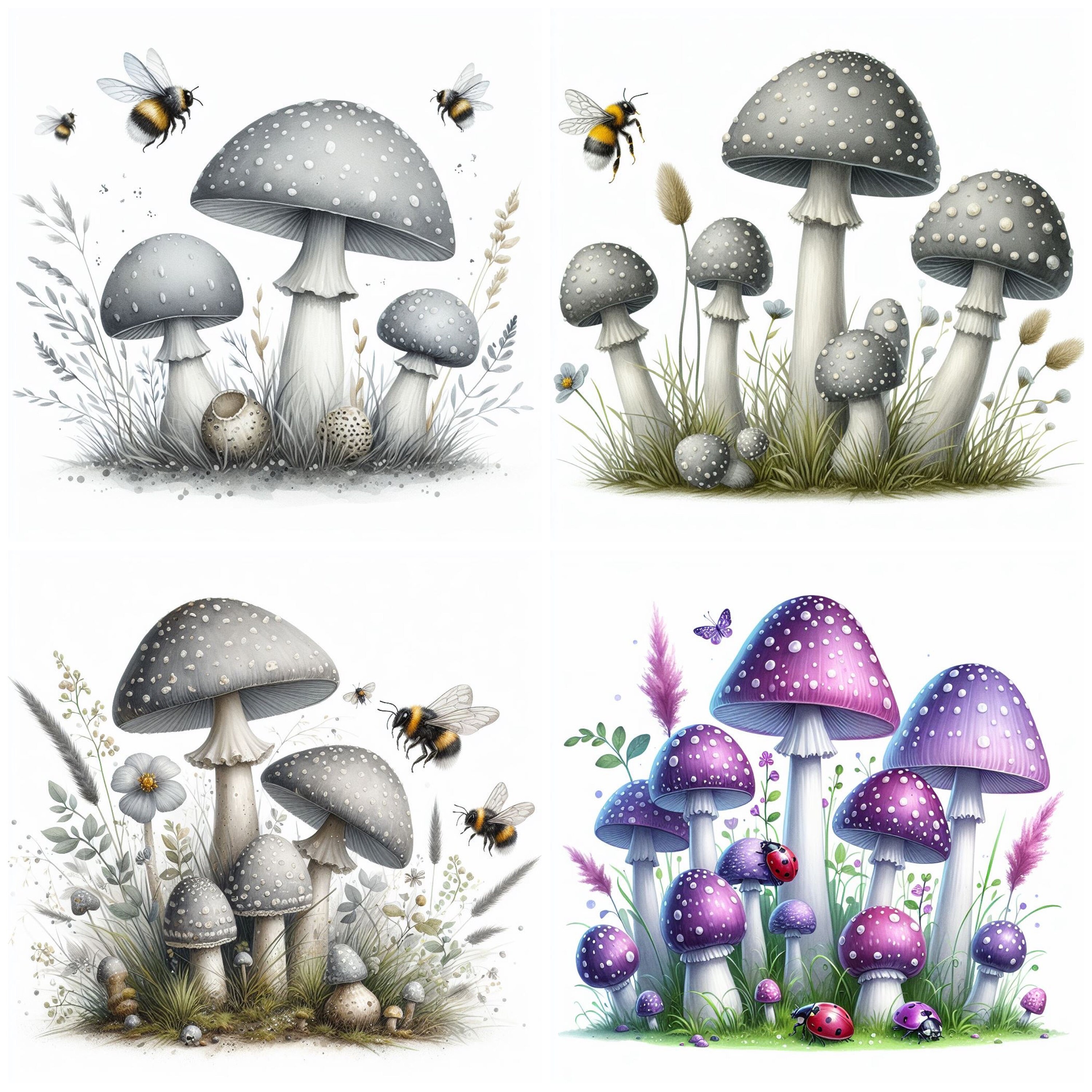 Toadstool Clipart Bundle Png Digital Download Toadstools Png Jpg Png ...