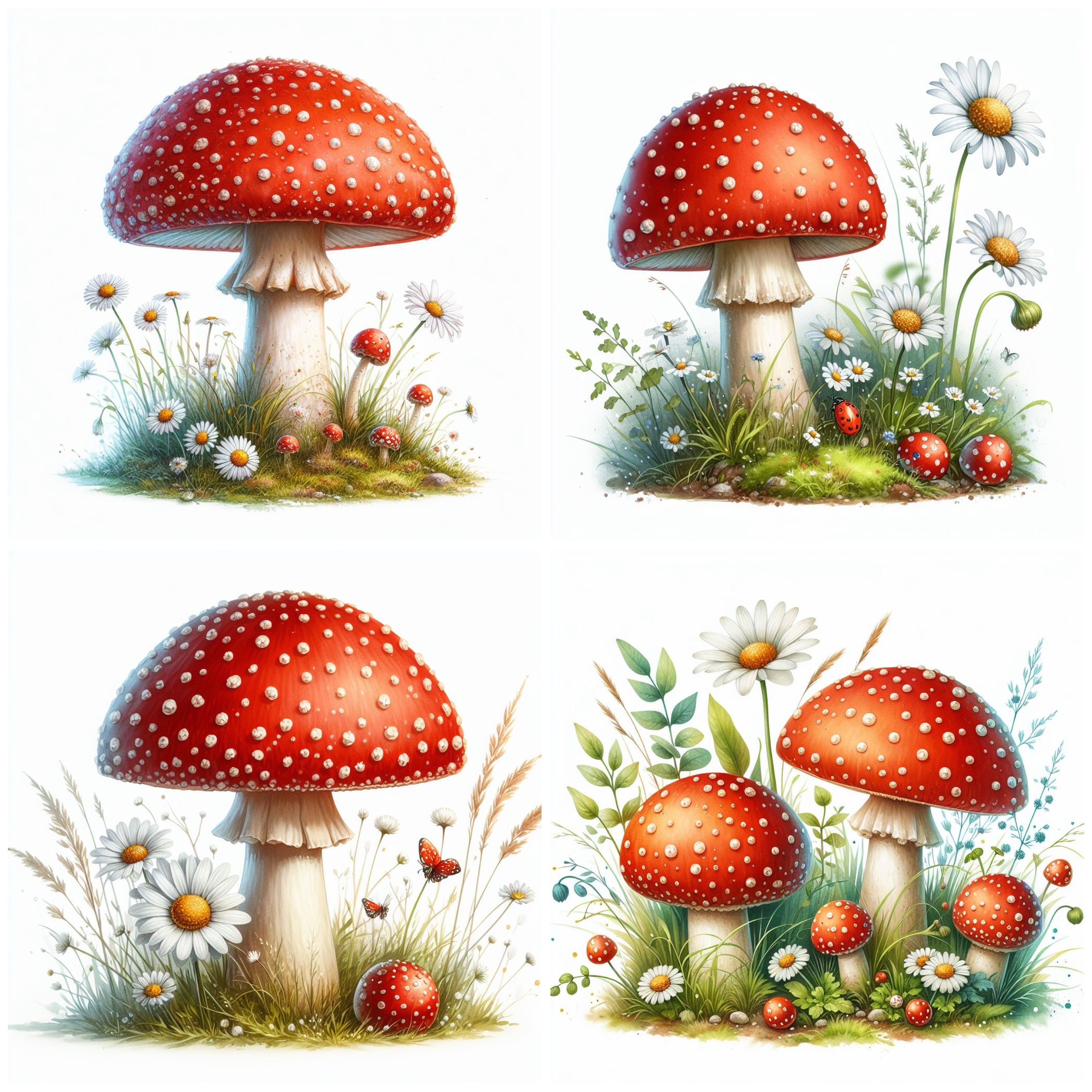 Toadstool Clipart Bundle Png Digital Download Toadstools Png Jpg Png ...