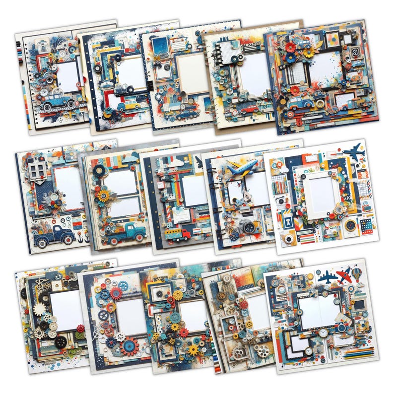 Transport Printable Paper Clipart Bundle | Digital Papers| Vehicle ...