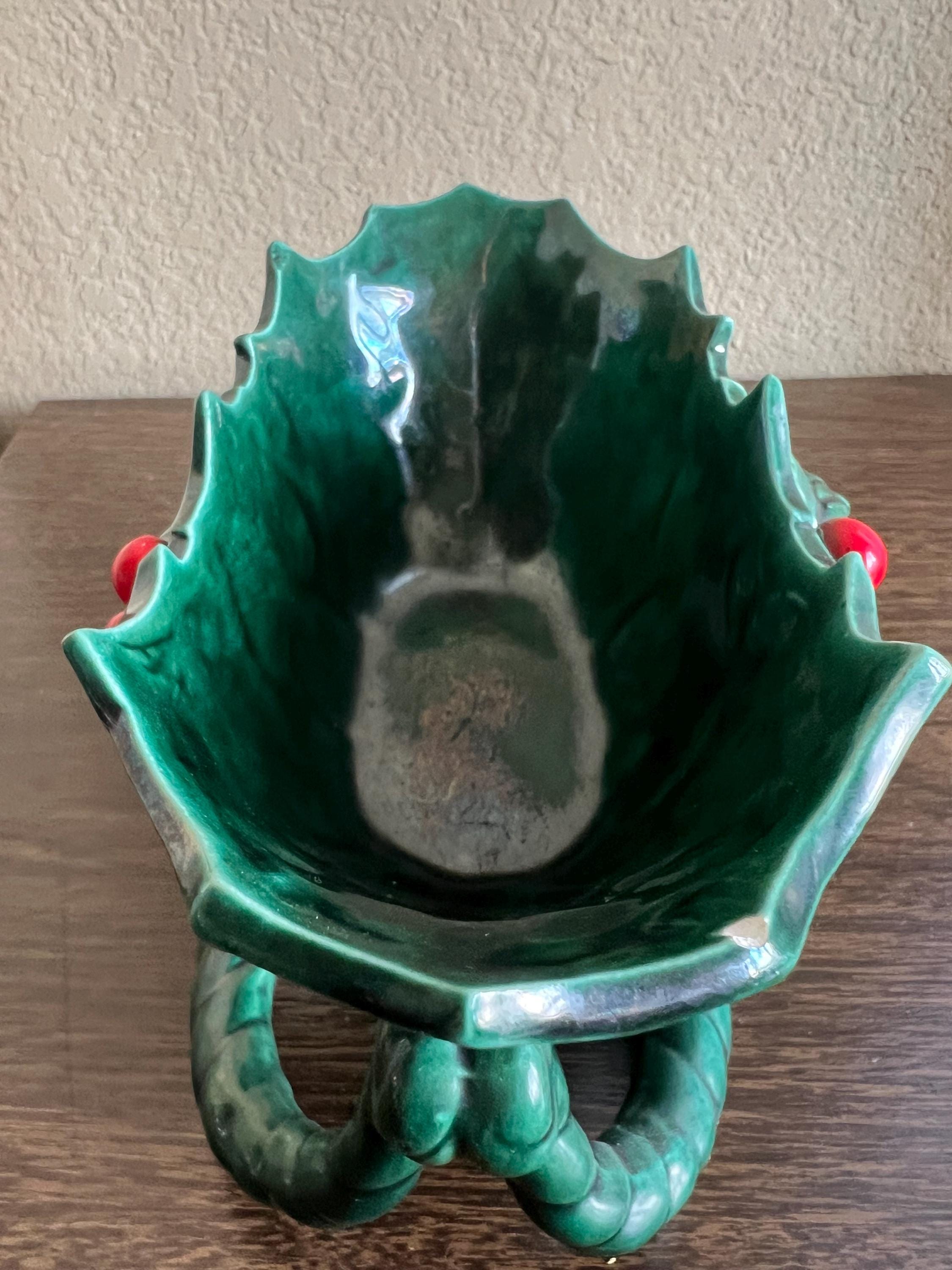 Vintage Lefton Holly Berry Sleigh Candy Dish. - Etsy