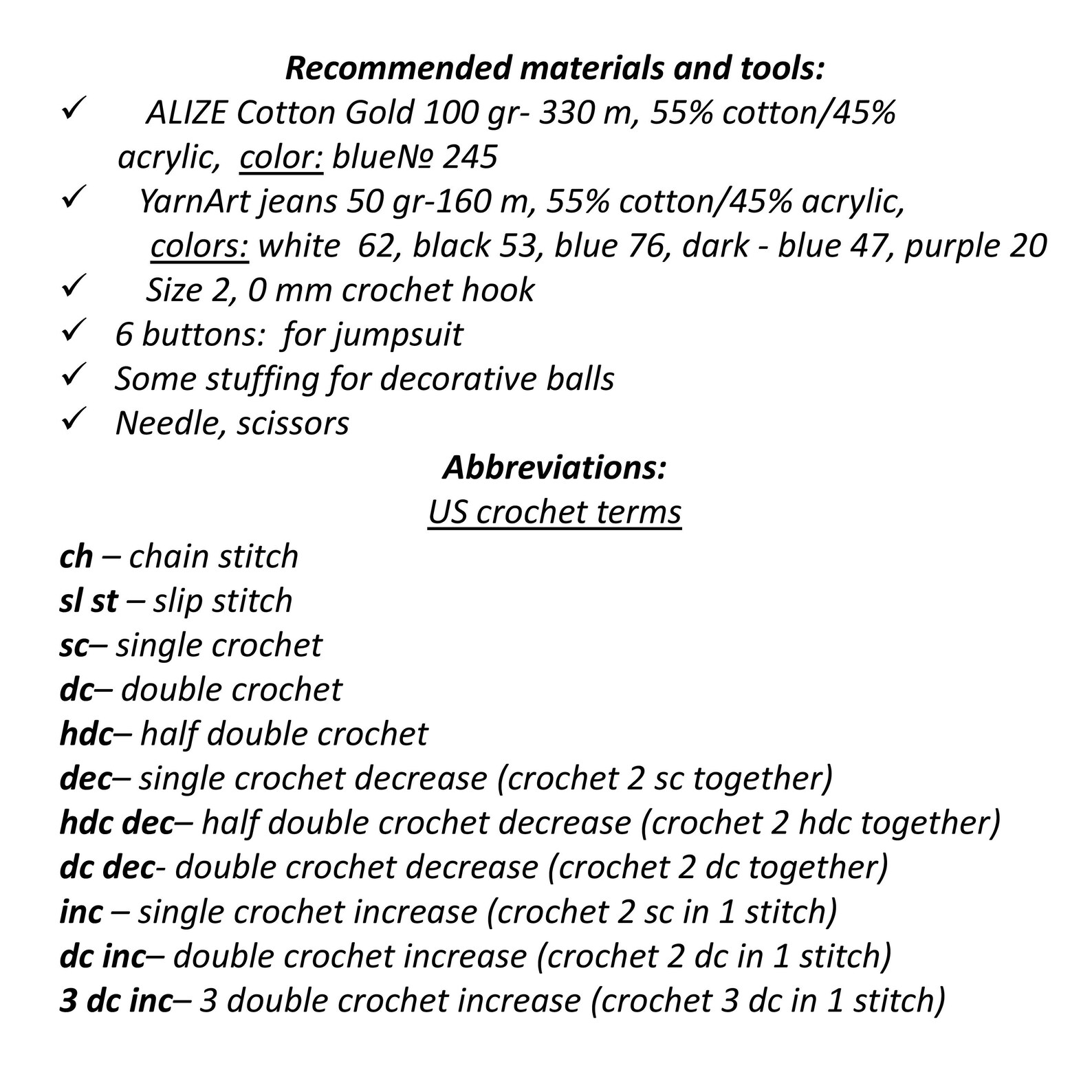 Crochet Pattern OUTFIT STI for Doll pdf File - Etsy