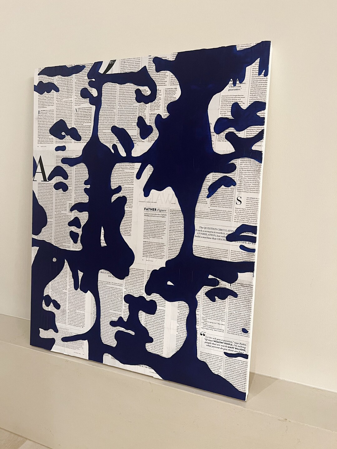 Abstract Face Newspaper Painting - Etsy