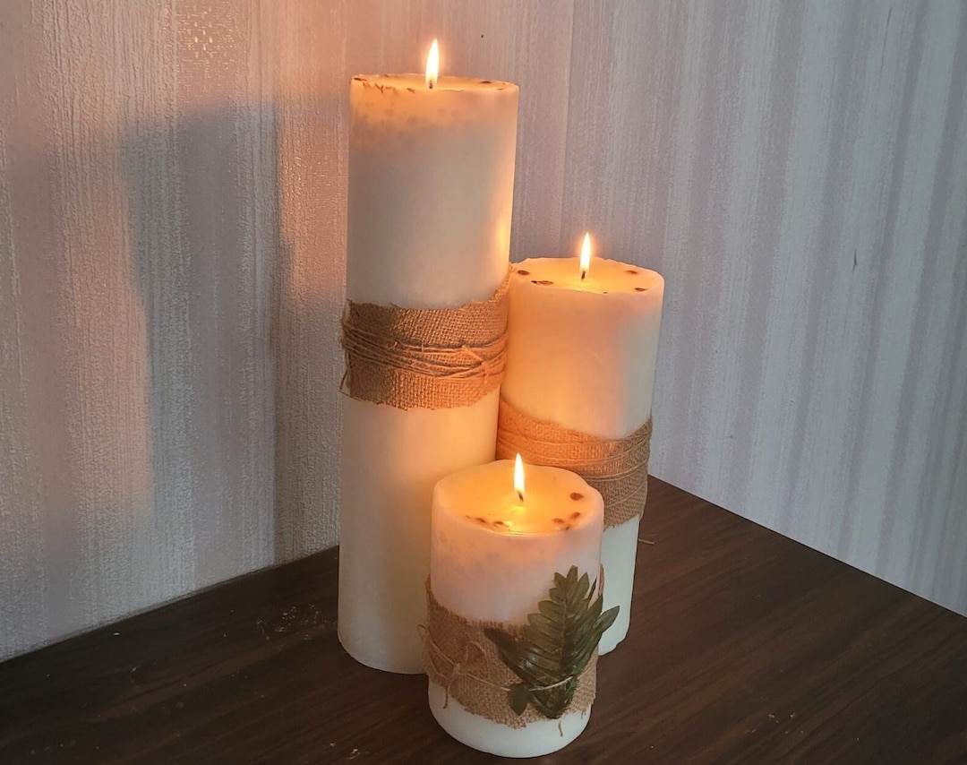 Large Tower Candles, Decorative Church Candles, Wedding and Christening ...