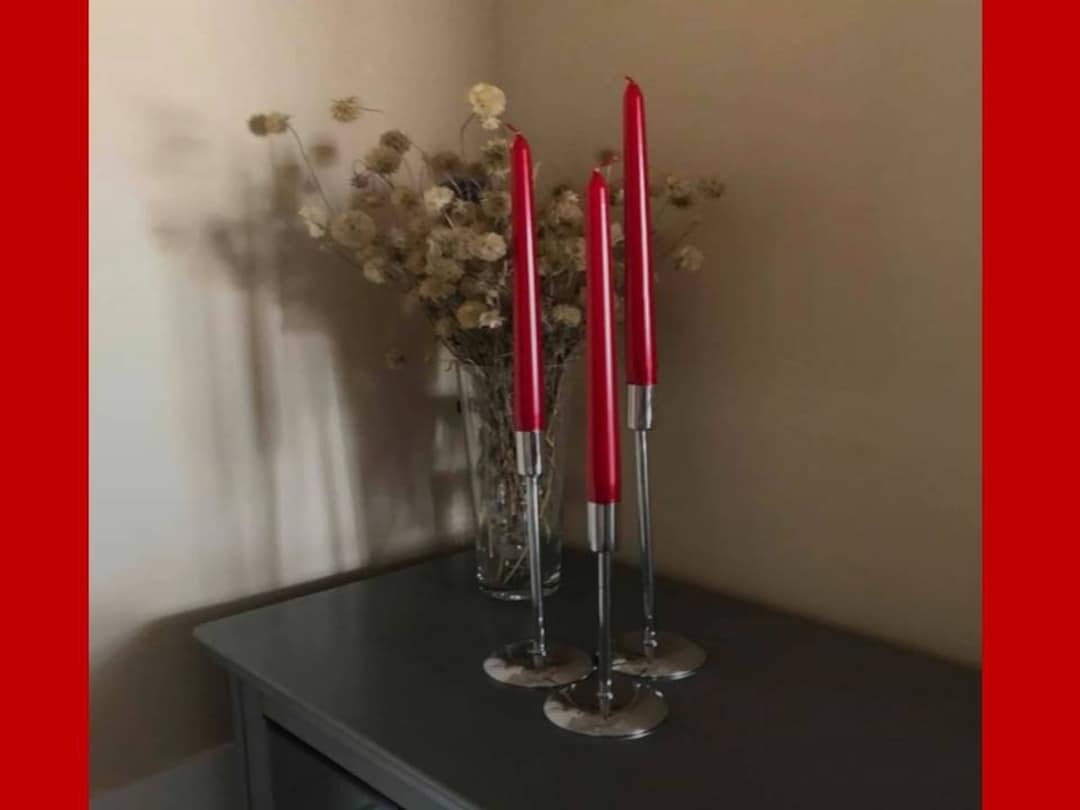 Modern Metal Candlestick, Luxury Design Color Options, Tall Candles ...