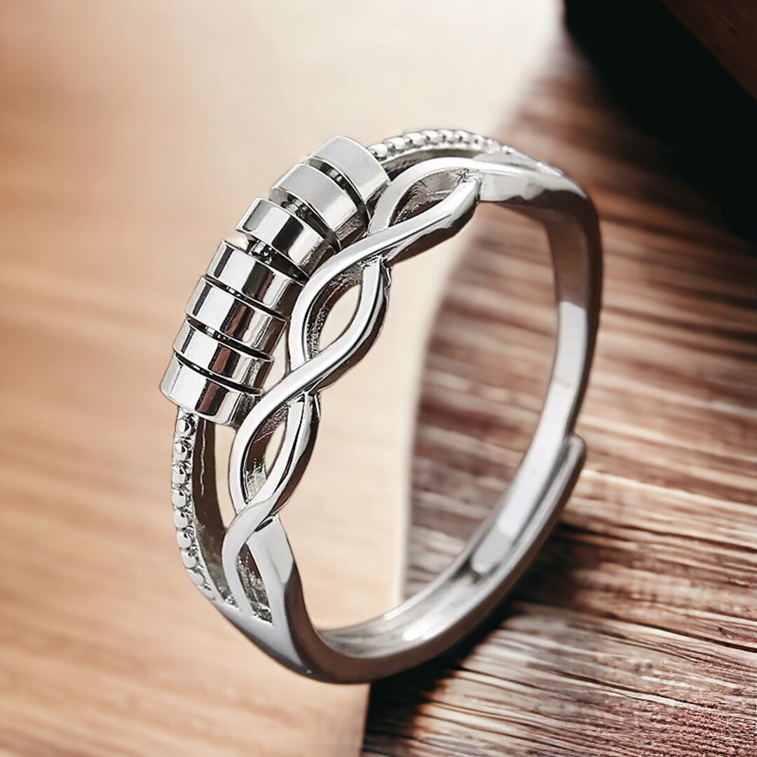 ADHD Silver Fidget Ring, Anxiety Ring, Anxiety Jewellery, Adjustable ...