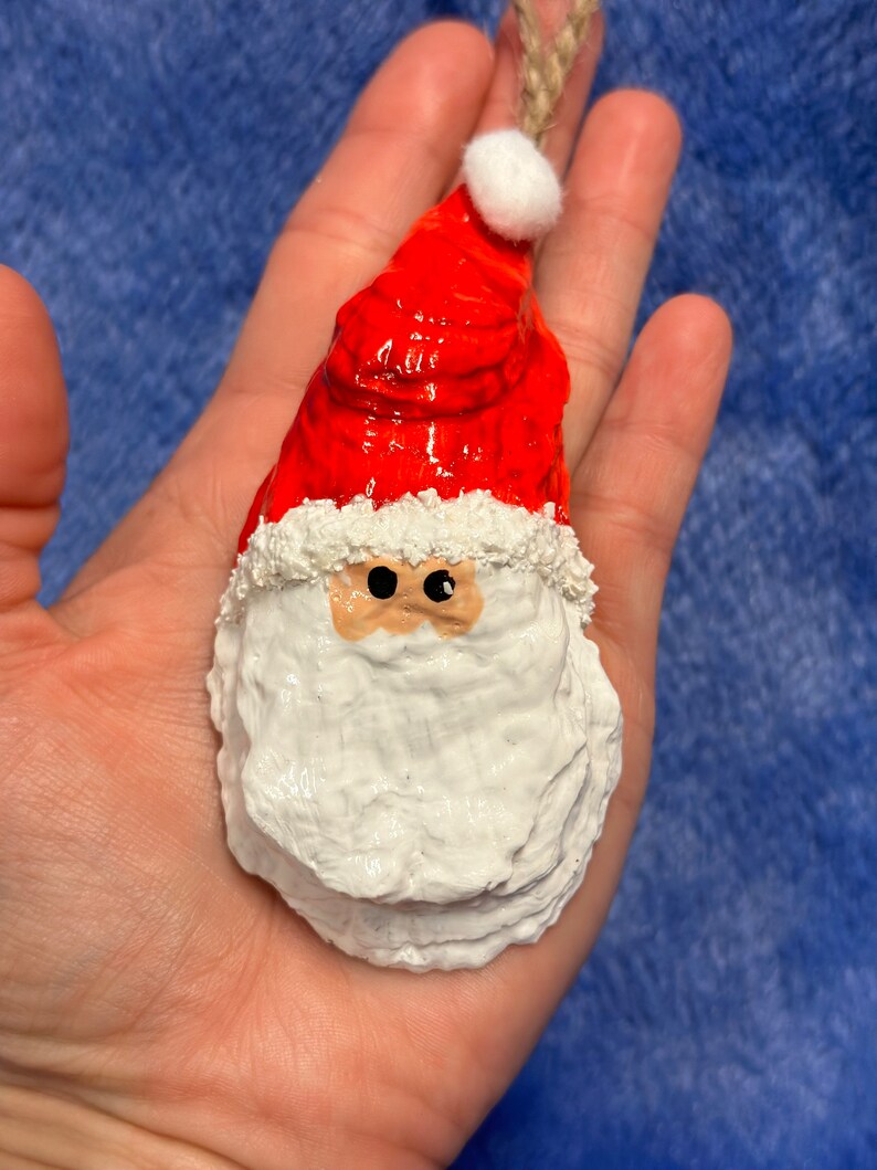 Oyster Shell Santa Ornament - Etsy