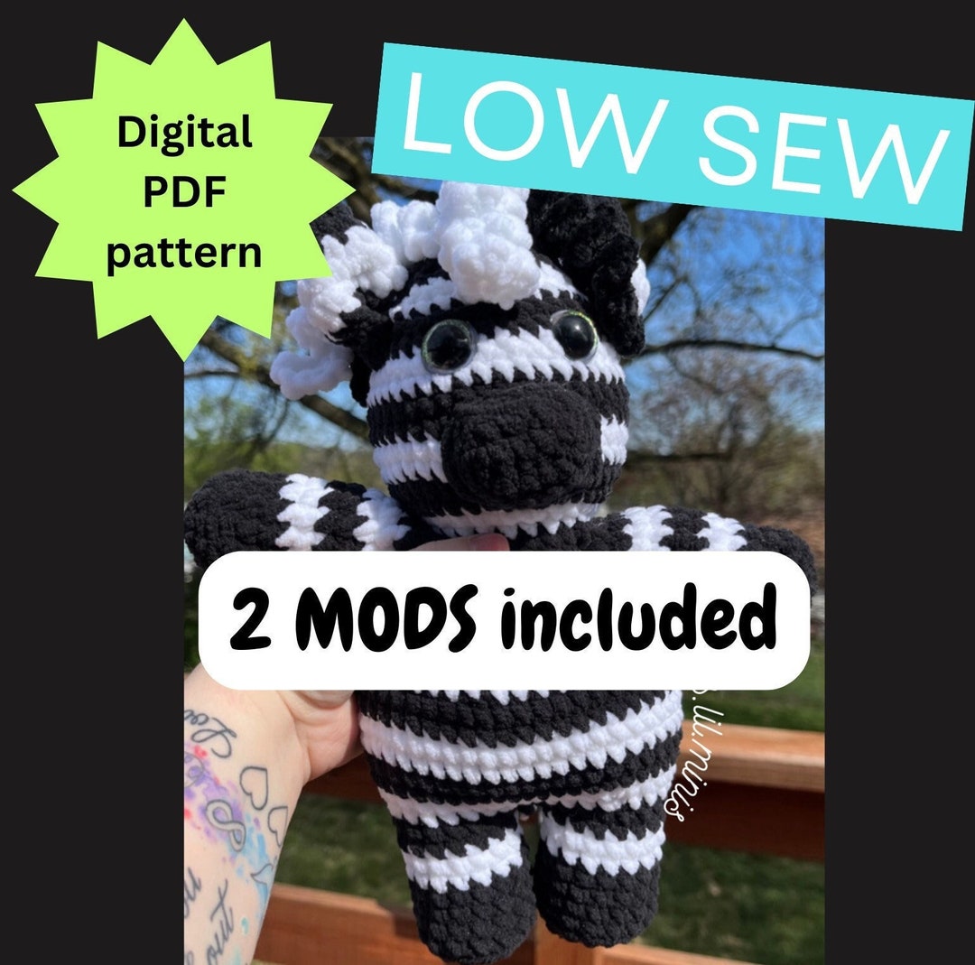 Zoe the Zebra With 2 Color MODS Crochet Pattern - Etsy