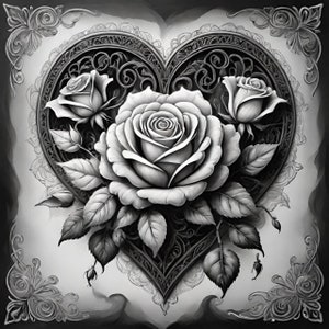 Set of 4 Rose/heart Images Created by Me. 3d Illusion. Perfect for ...