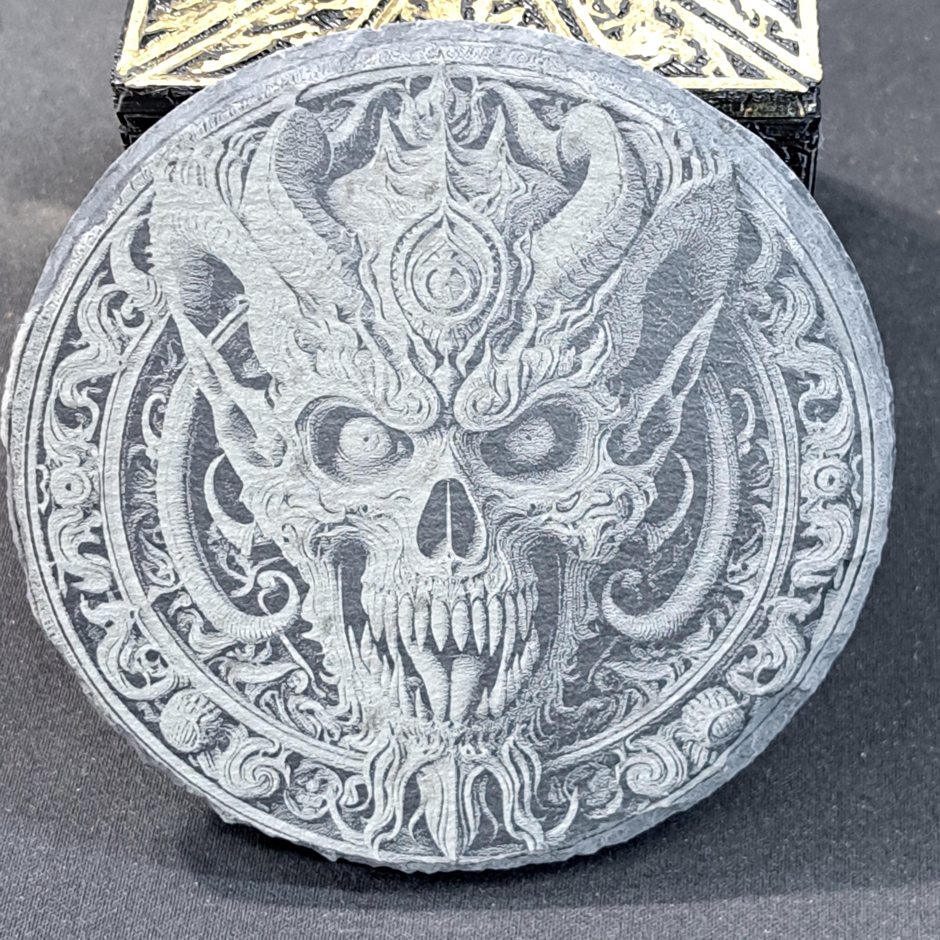 2 Engraver Ready. PRE-INVERTED Demon Skull Images. Included Are 2 Jpeg ...